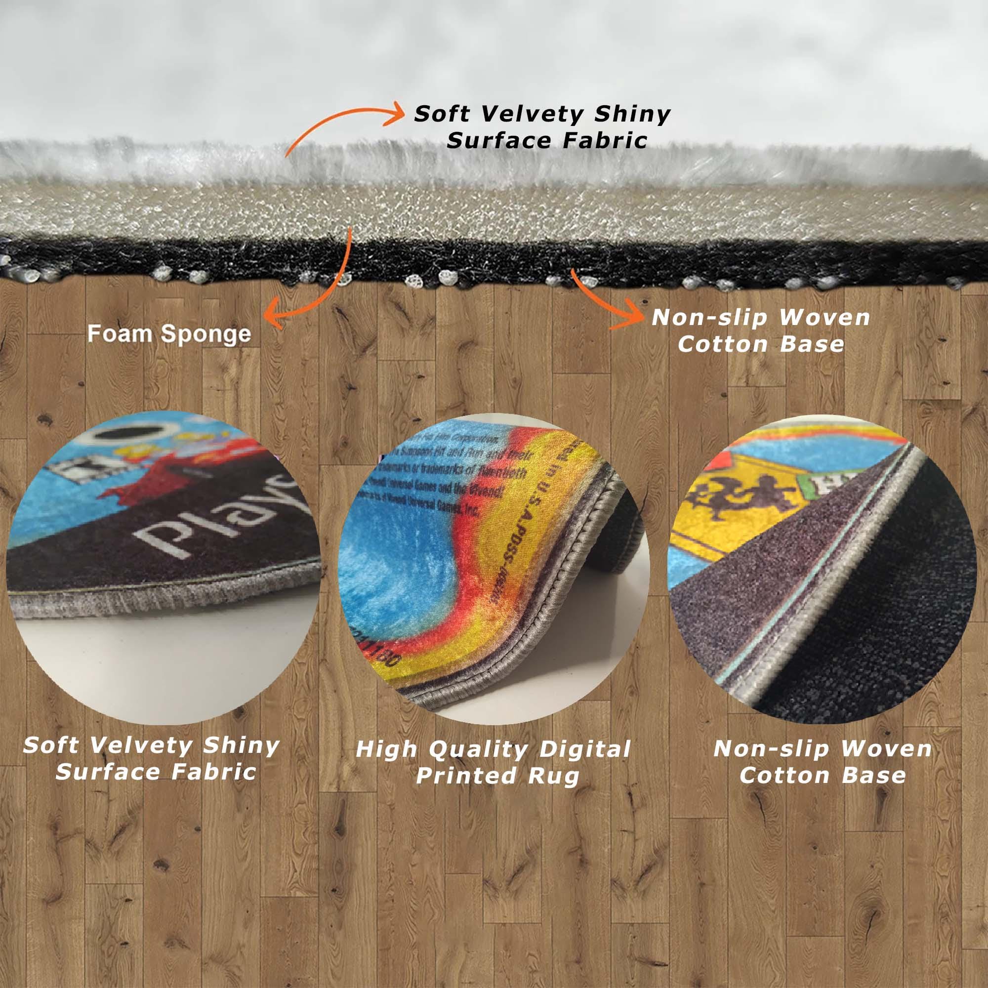 Kids Play Rug, Car Track Mat, Road Map Carpet, Playroom Rug, Non-slip ...