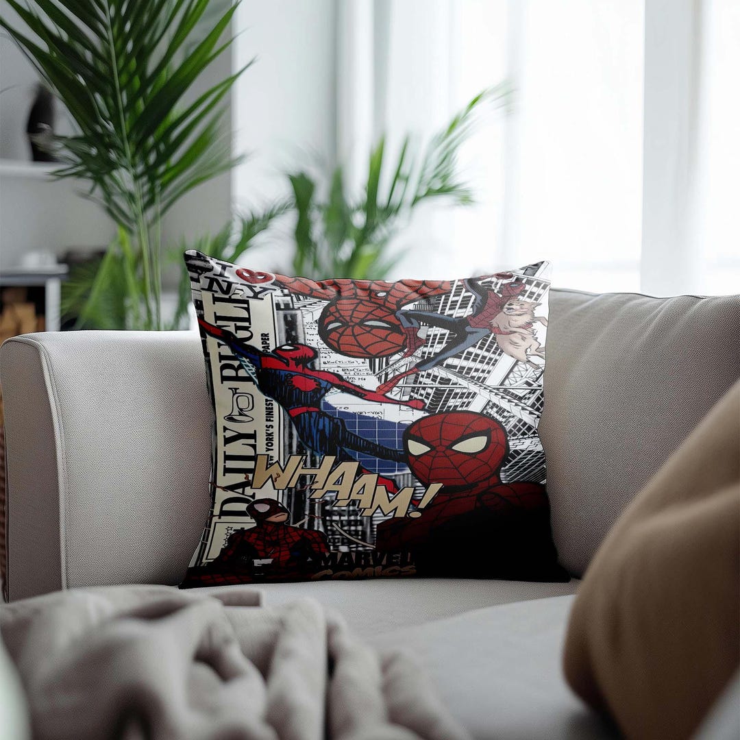Spider-man Pillow Cover, Comics Decor, Superhero Pillow, Kids Room ...