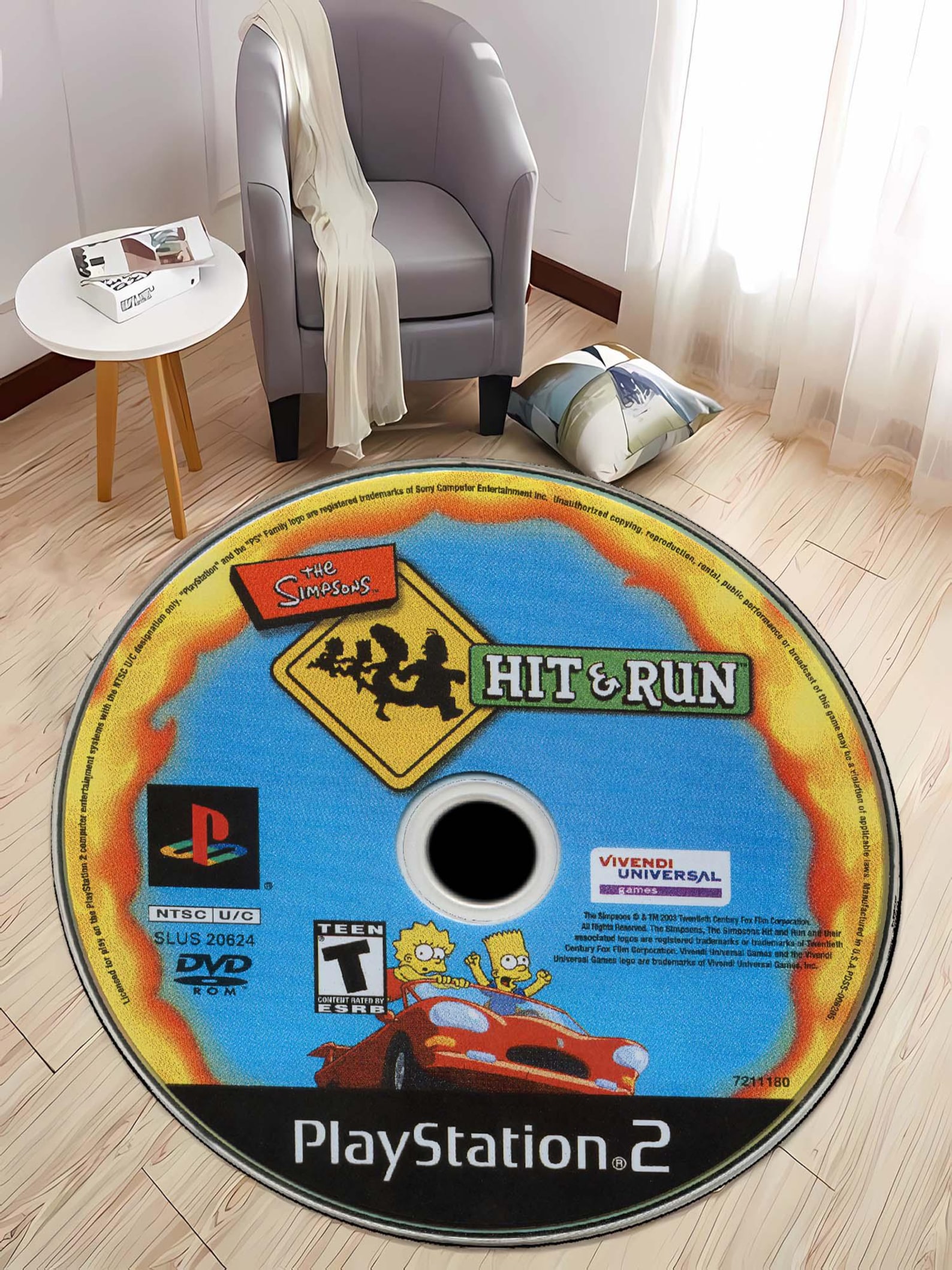 Hit Run, Video Game Rug, Gaming Rug, Popular Game Carpet, CD Record ...