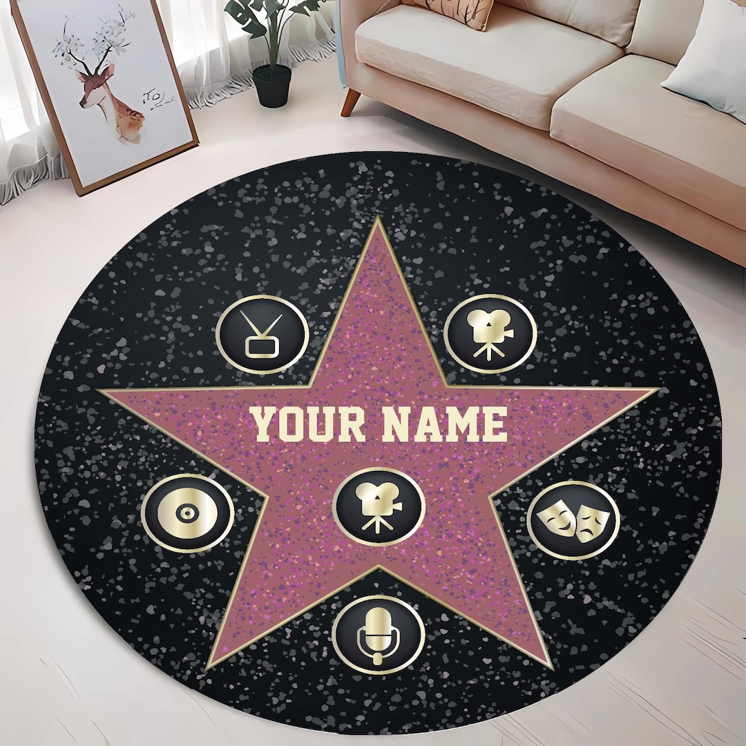 Fame Personalized Rug, Hollywood Walk of Fame Rug, Hollywood Celebrity ...