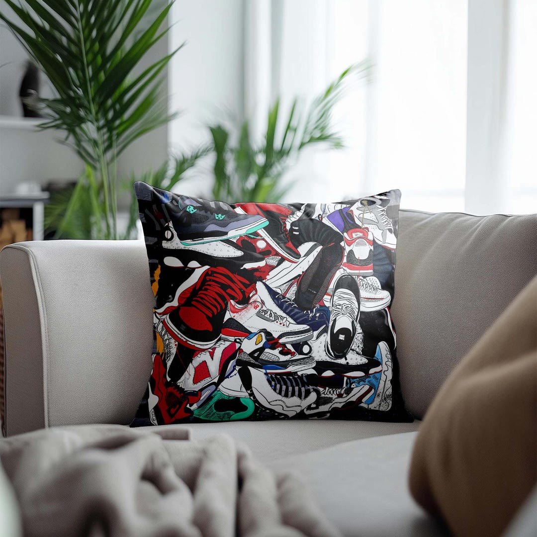 Sneaker Pillow Cover, Streetwear Decor, Hypebeast Pillow Case, Shoe ...