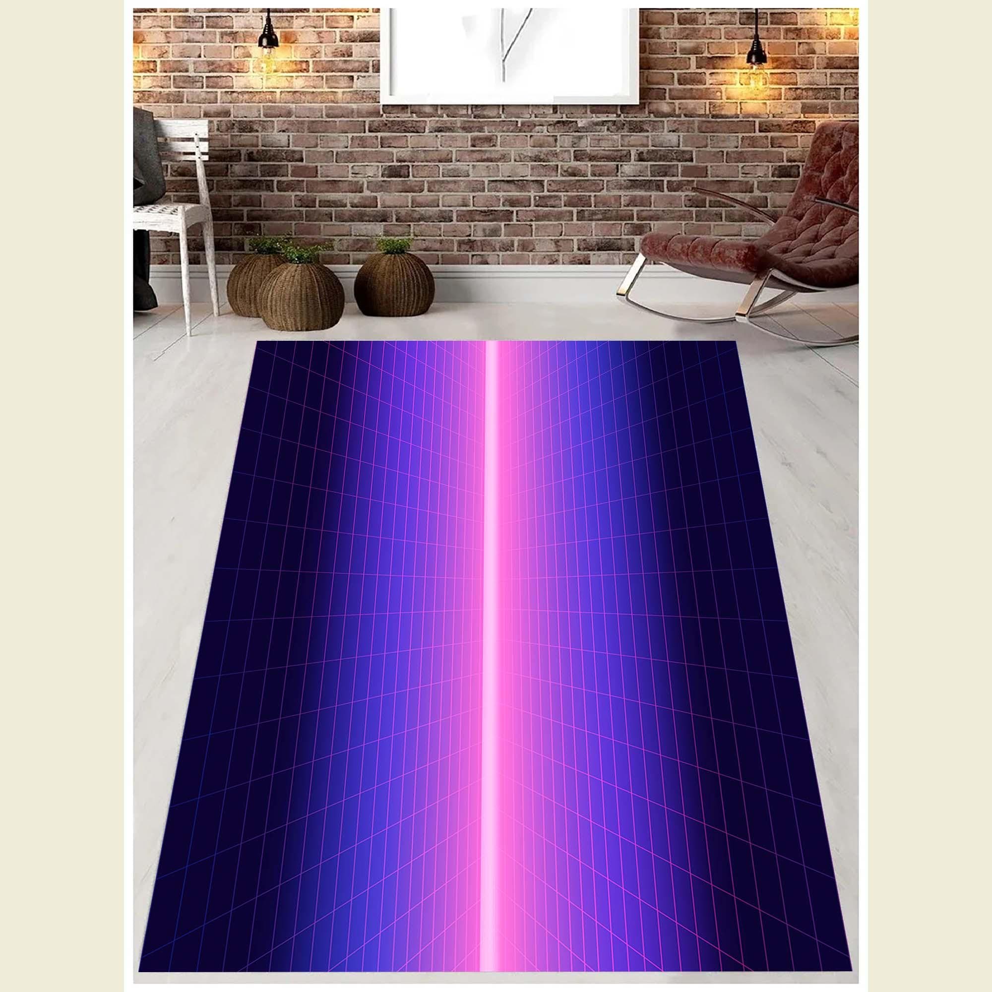Retro Futuristic Rug, 80s Grid Carpet, Neon Aesthetic Mat, Vaporwave ...