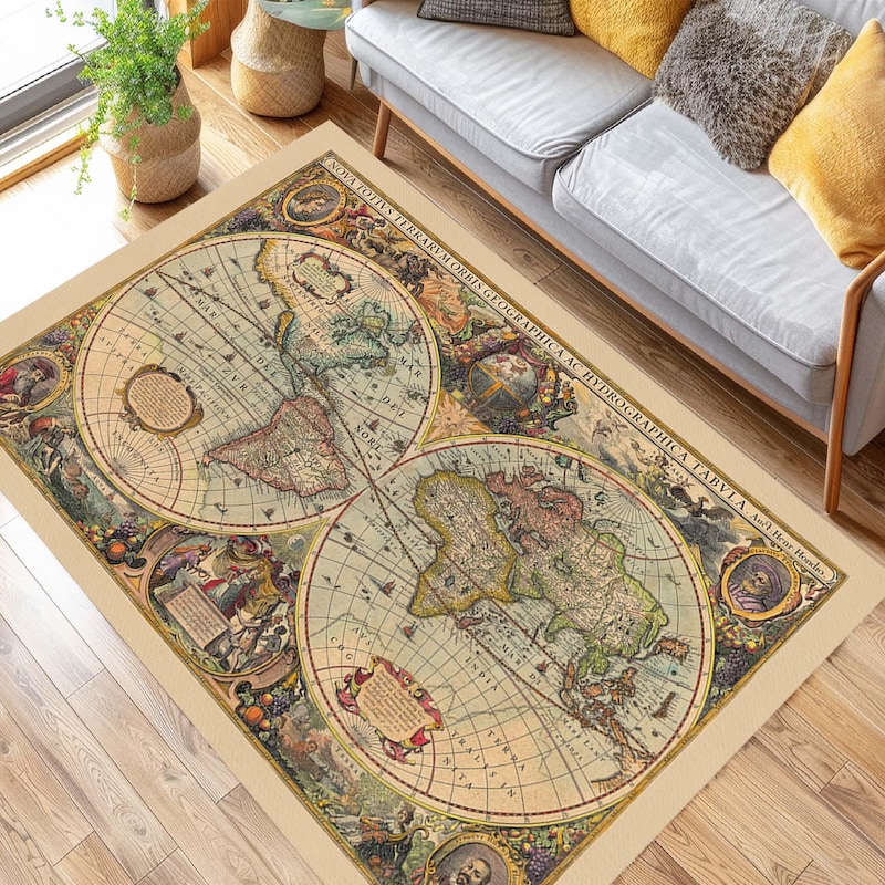 World Map Rug - Etsy
