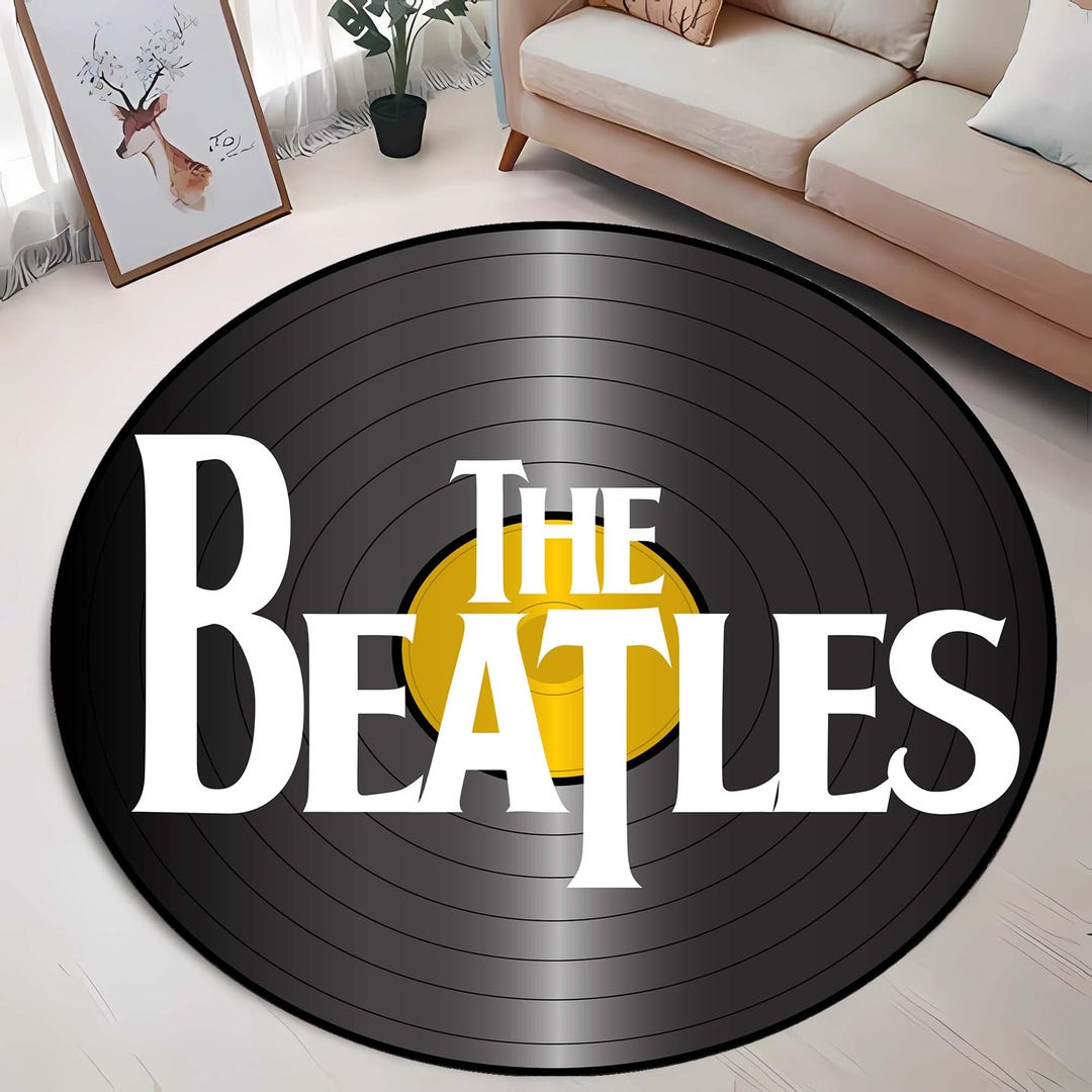 The Beatles Record Round Rug, the Beatles, the Beatles Round Rug, Fan ...
