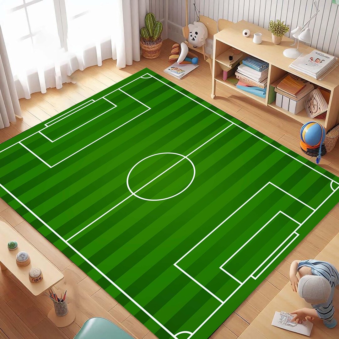 Football Field Rug, Sport Field Rug, Kids Room Rug, Football Rug, Game ...