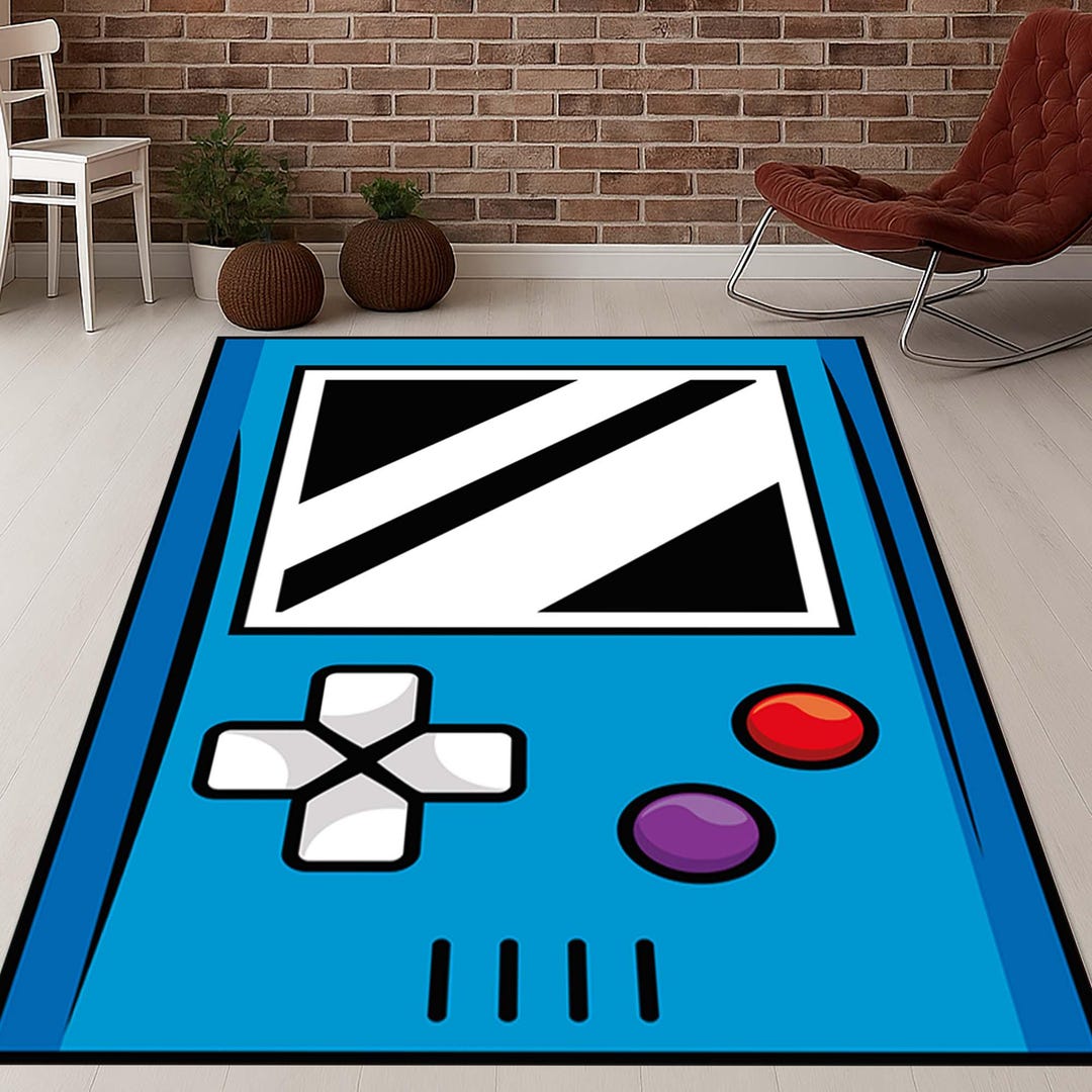 Gameboy Rug, Retro Console Rug, Gamer Floor Mat, Gaming Kids Rug, Geek ...