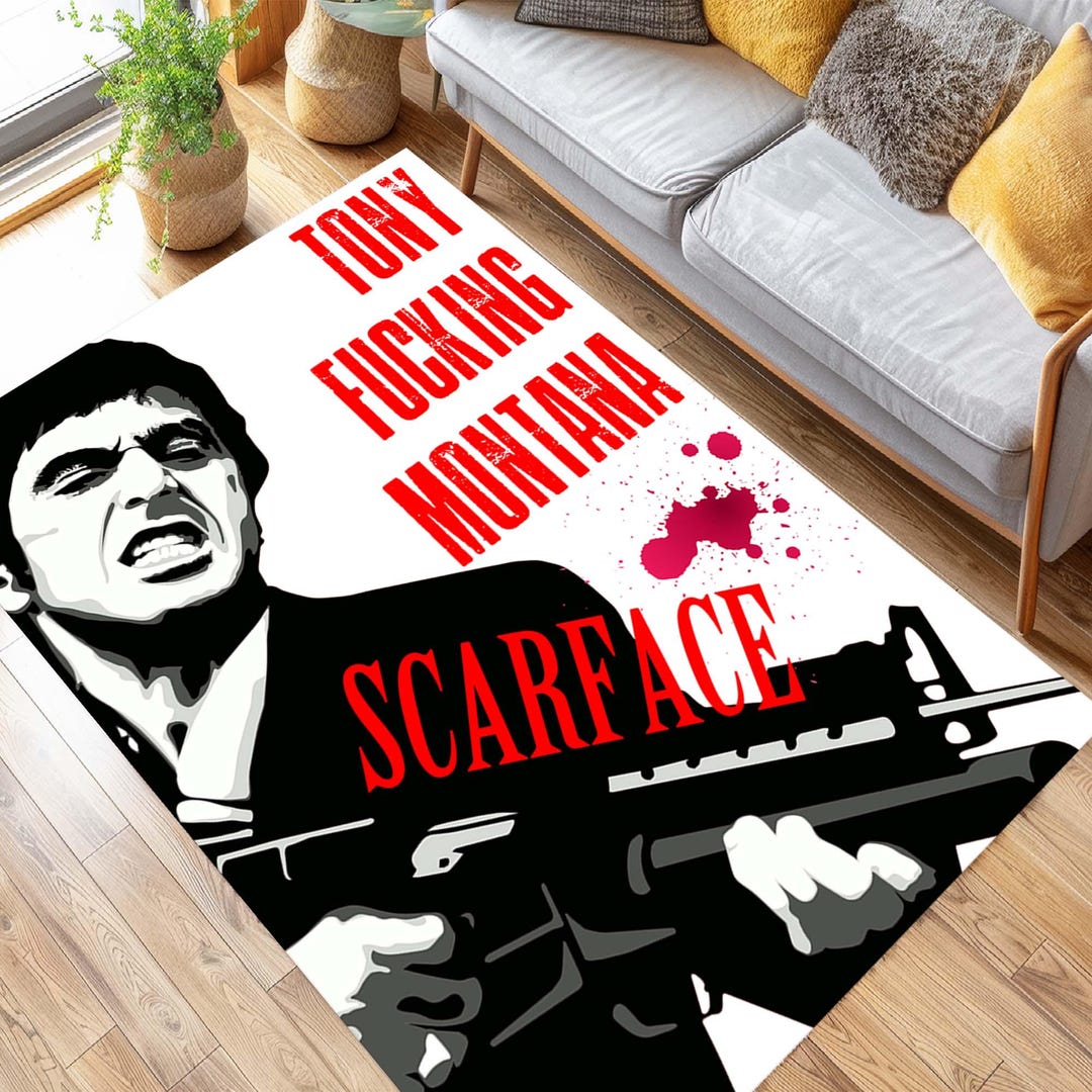 Scarface Rug, Tony Montana Carpet, Gangster Movie Mat, Mafia Decor ...