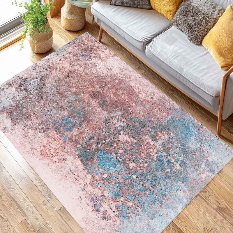 Pink Abstract Rug - Etsy