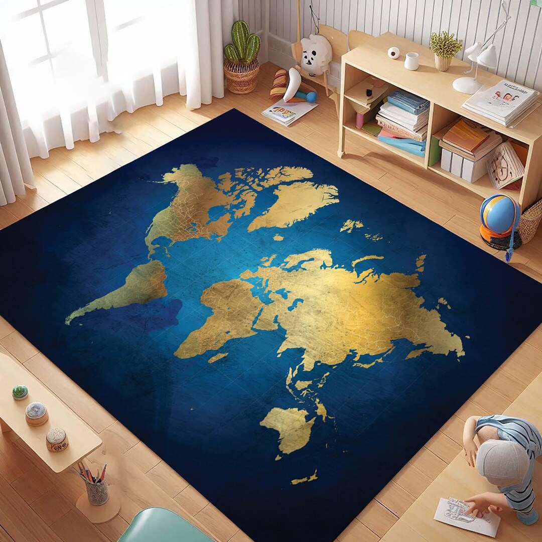 World Map, Global Decor, Geography Earth Home Decor, Modern Design, Map ...