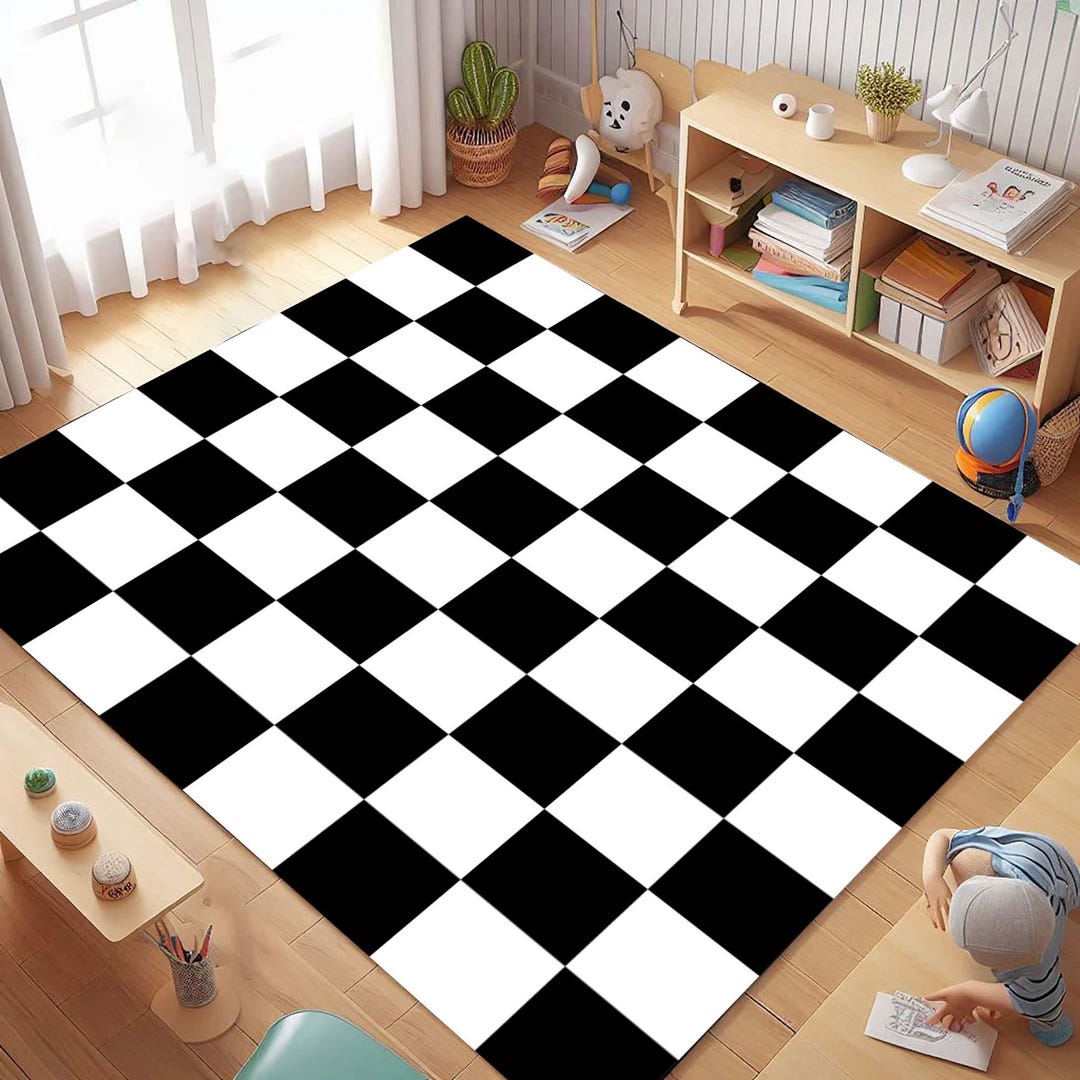 Chess Rug, Board Game Decor, Strategy Game Rug, Chess Design, Game Room ...