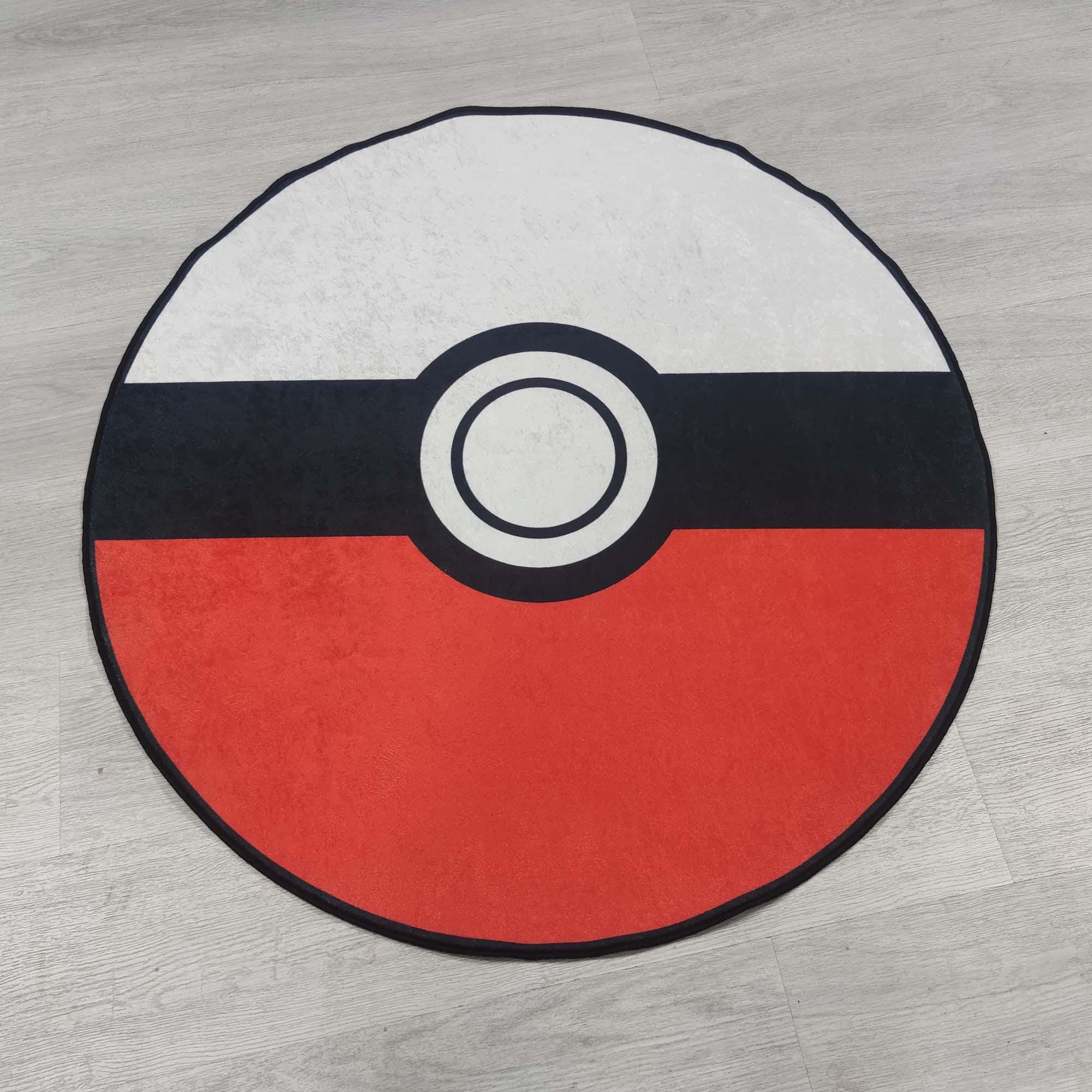 Pokeball Rug, Poke Ball Round Rug, Anime Pokeball Decor, Pokeball ...