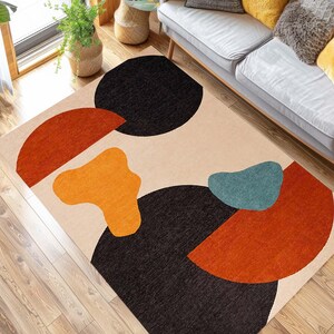 Abstract Rug, Minimalist Modern Design Rug, Decorative Floor Rug, for ...