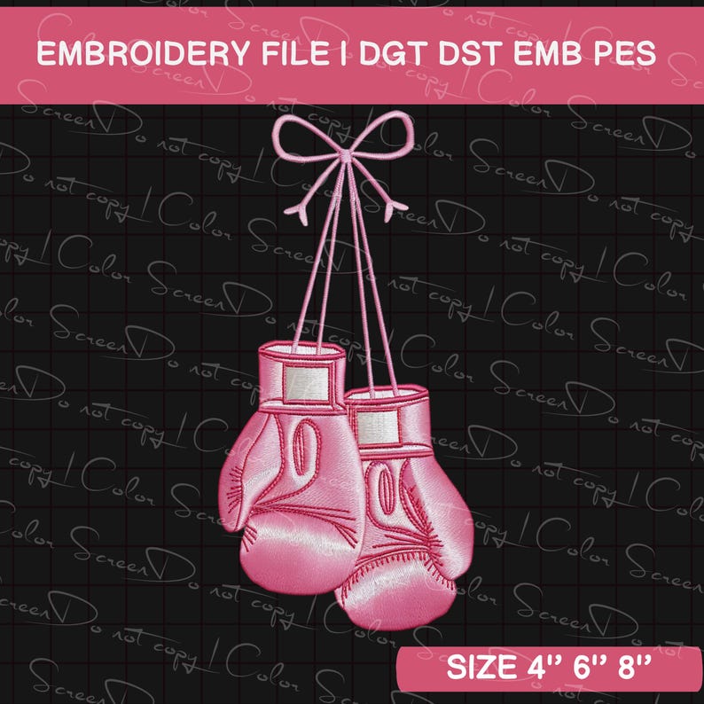 Boxing Gloves Hanging Machine Embroidery Design Sport Equipment Pattern ...