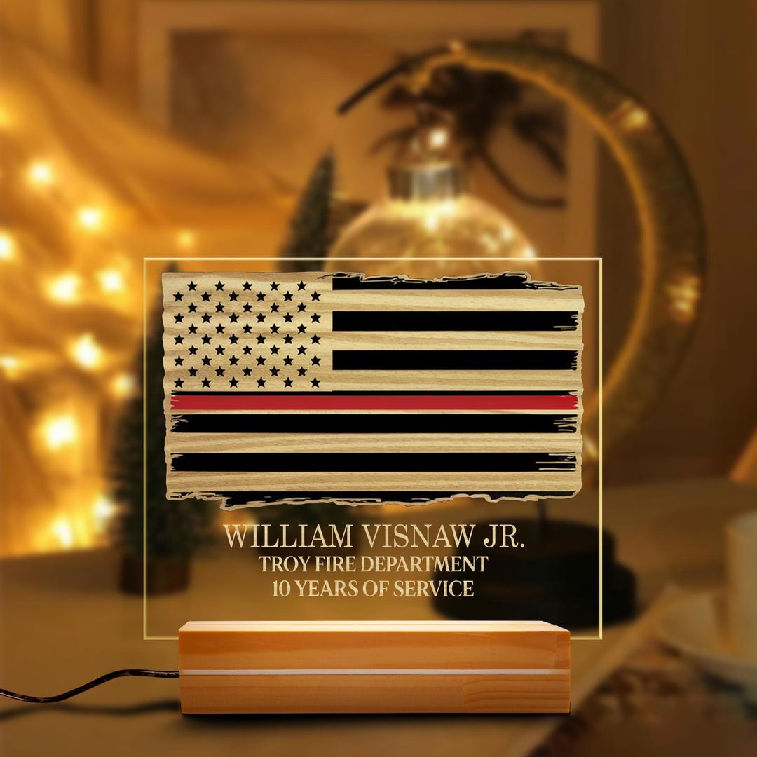 Firefighter Thin Red Line Personalized Acrylic Block, Firefighter Award ...