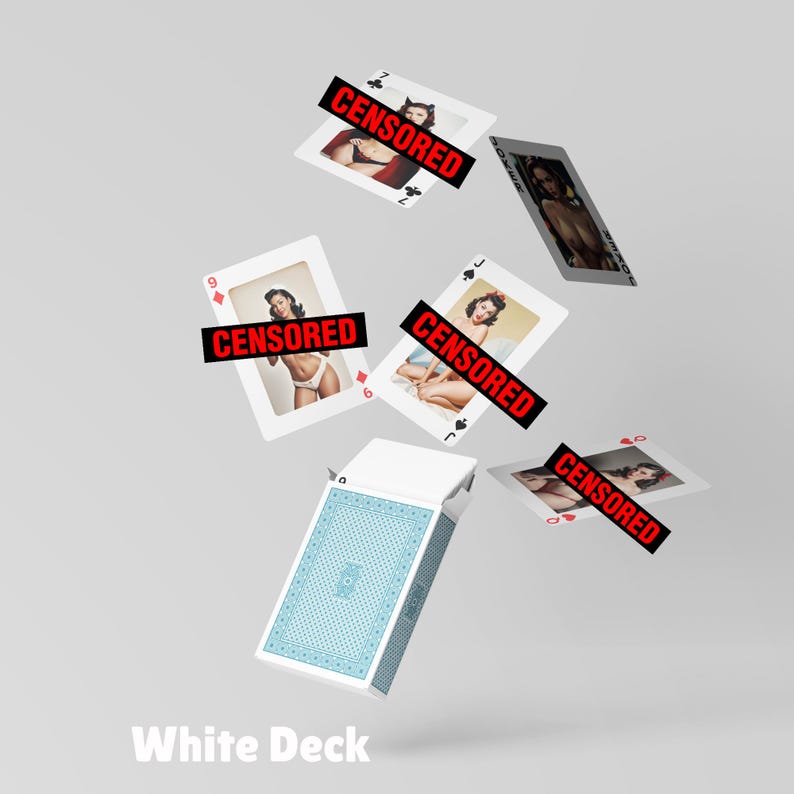 Pin-up Nude Playing Cards – Sexy Topless Poker Deck, Retro Nude Fantasy Art, NSFW Collectible ...
