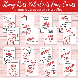 Slang Kids Valentines Cards, Gen Z Alpha Slang, Stick Figure Classroom ...