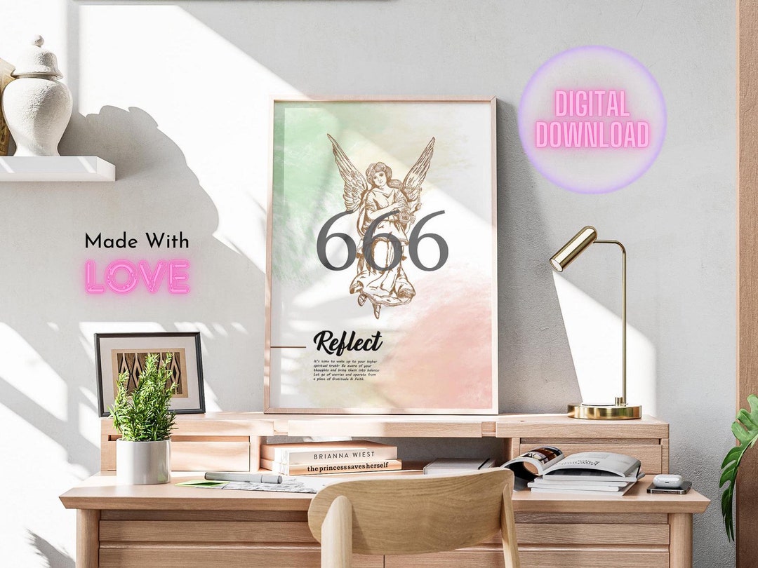 666 Angel Illustration Morphic Field Energy Poster Motivational ...