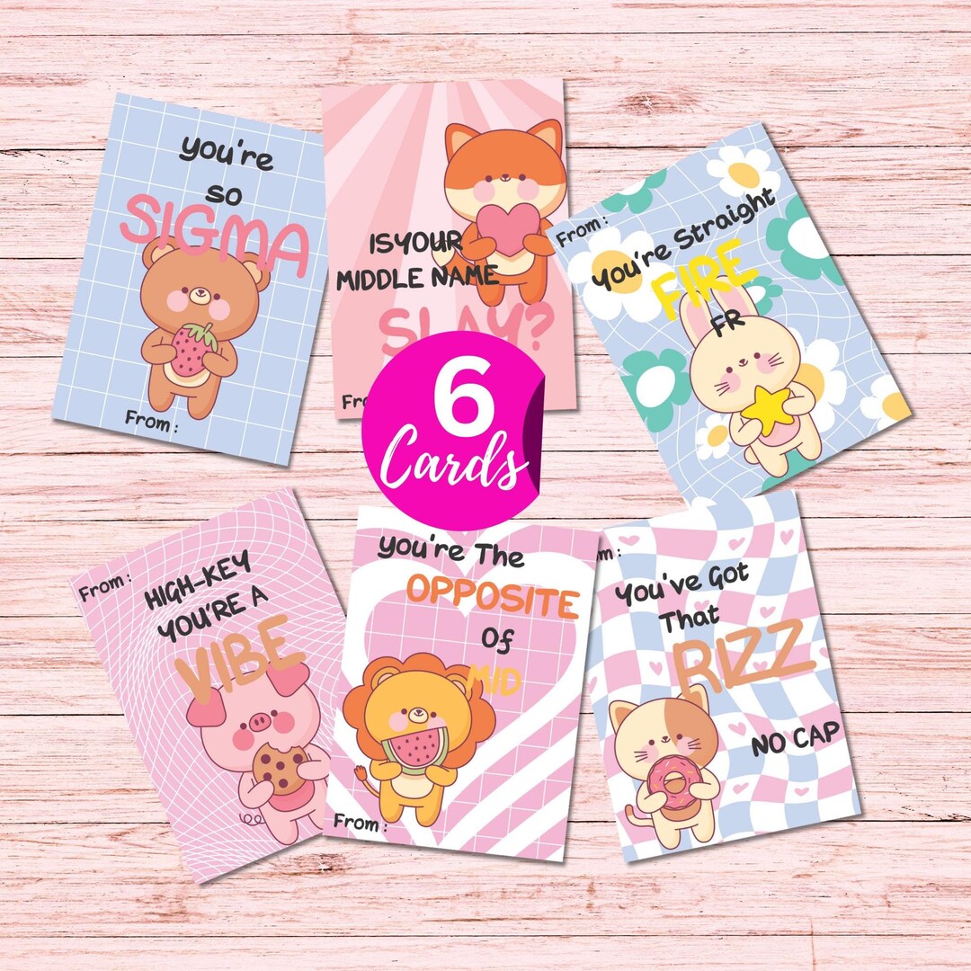 Slang Kids Valentine's Day Cards Squish & Kawaii Valentines Cards ...