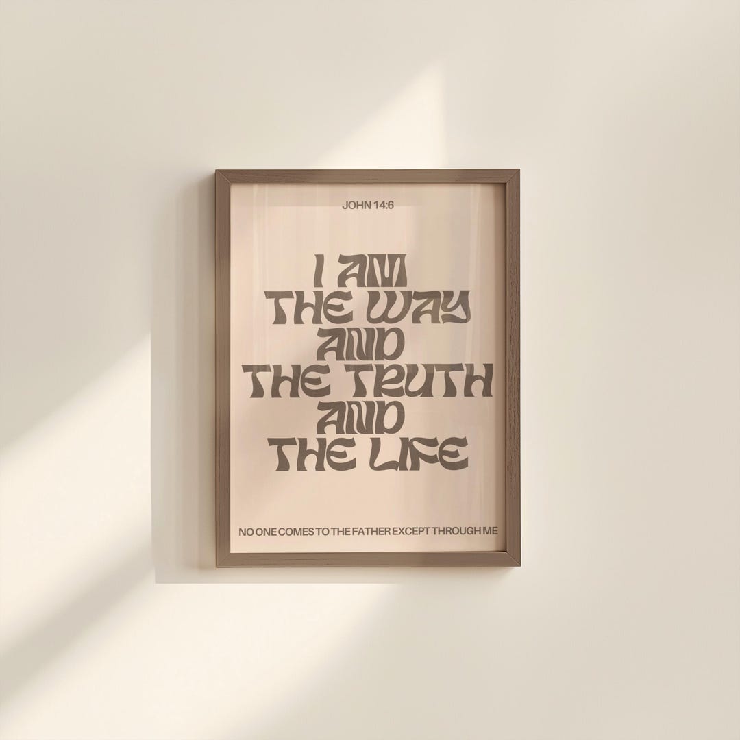 John 14:6 Digital Wall Art | I Am Way Truth and Life | Jesus Christian ...