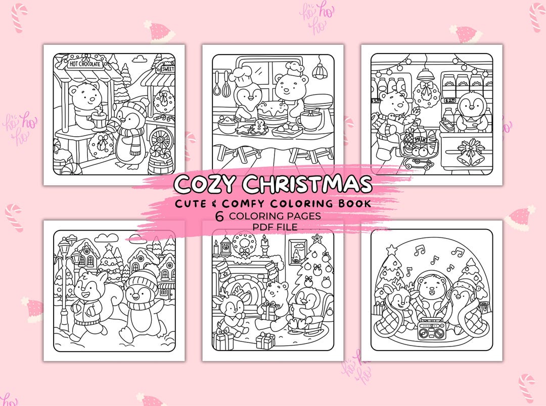 Cozy Christmas: Combo 1- Super Cute Animal Characters Coloring Book by ...