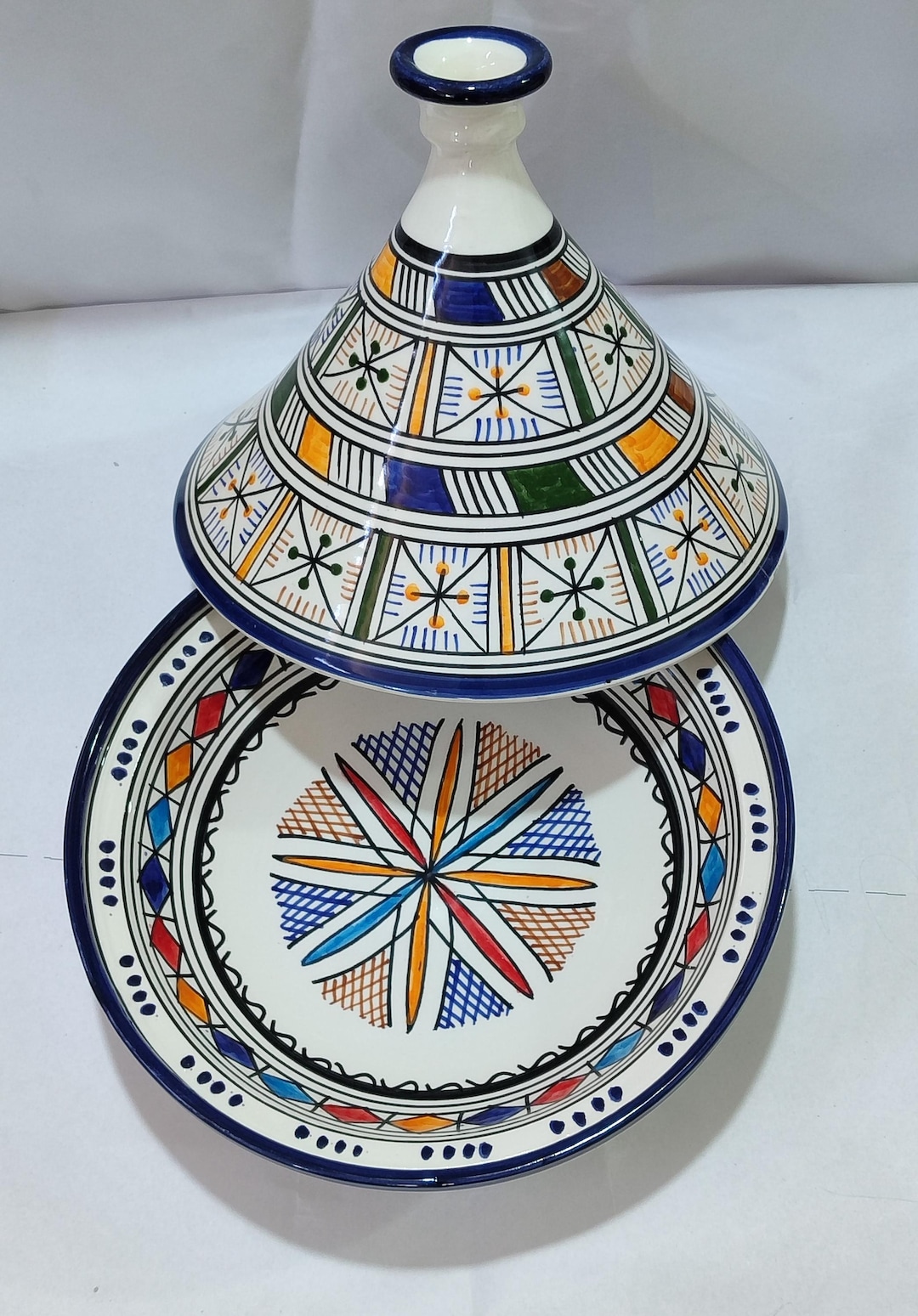 Hand-painted Ceramic Tagine With Intricate Moroccan Patterns, Pottery ...