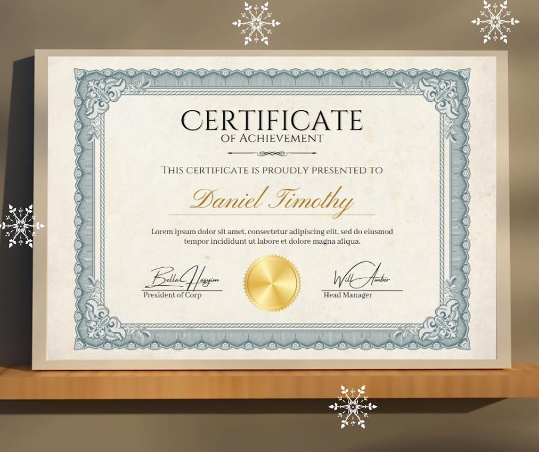 Editable Custom Certificate Template, DIY Printable Word Certificate ...