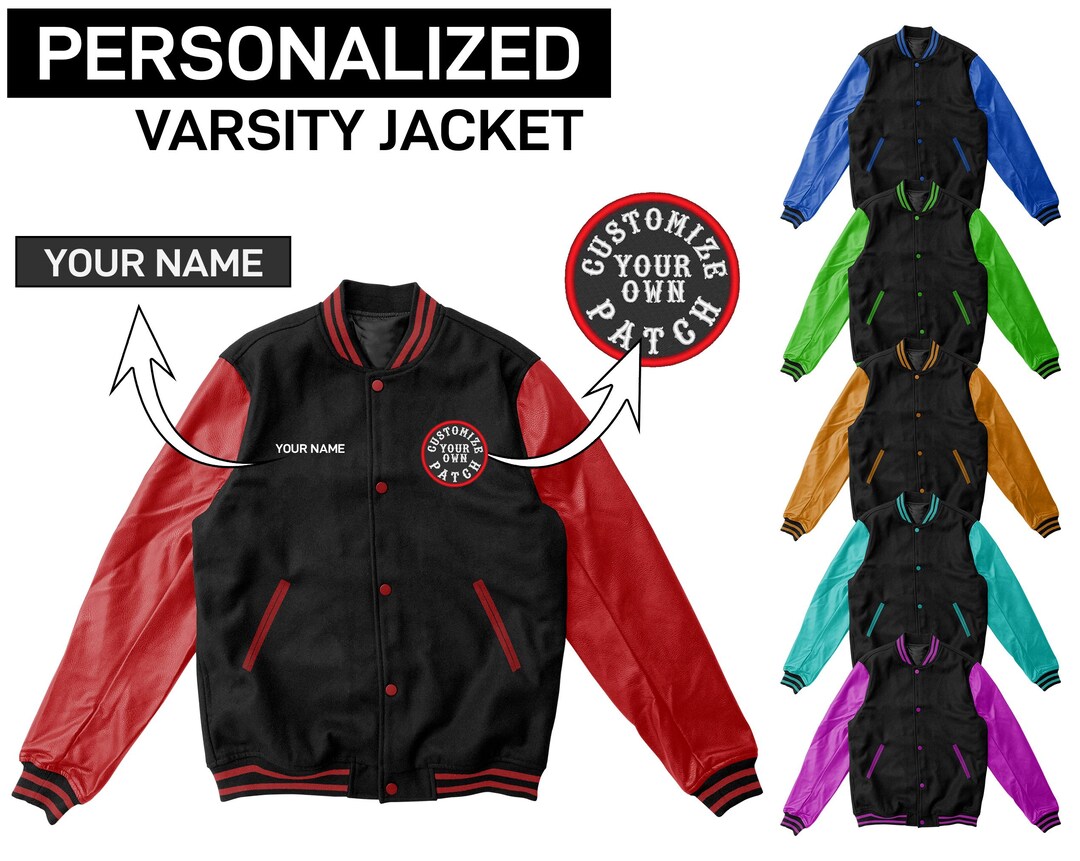 Personalized Varsity Jacket Men Custom Varsity College Team Baseball ...
