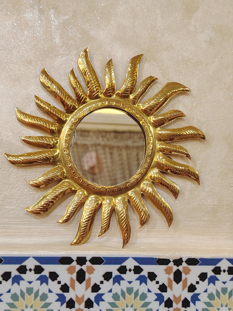 Handmade Copper Sunburst Mirror: Boho Wall Decor - Etsy