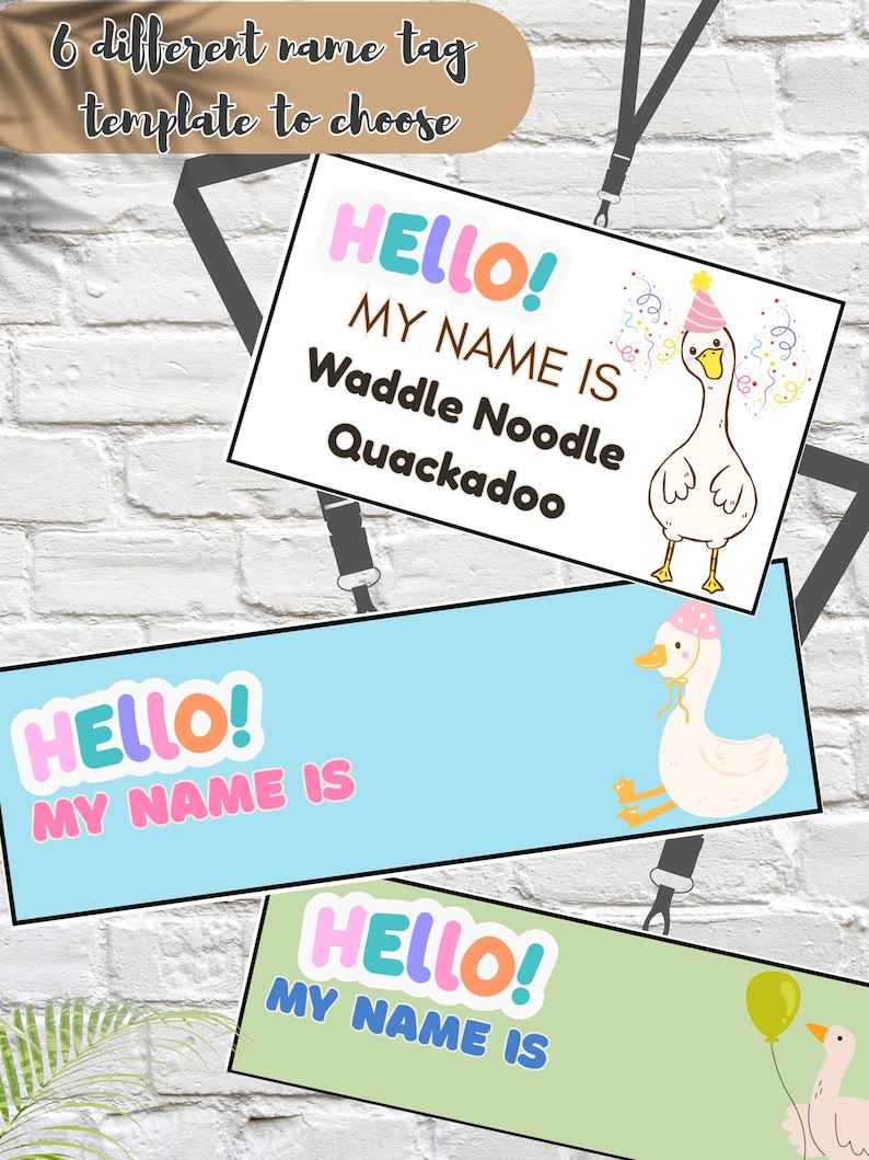 Silly Goose Birthday Name Game: Editable Party Activity (digital ...