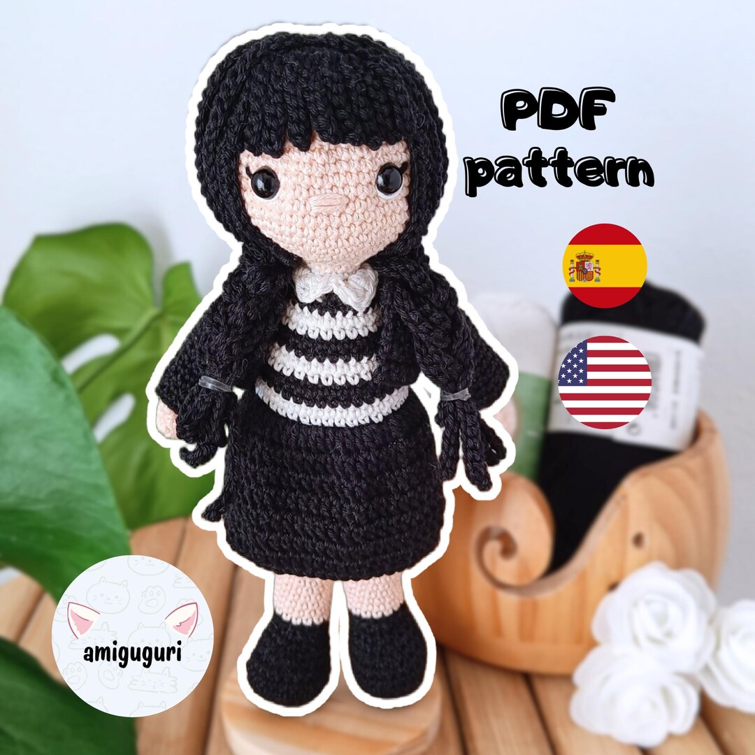 Wednesday Addams Crochet Pattern: Merlina Amigurumi (PDF Digital ...