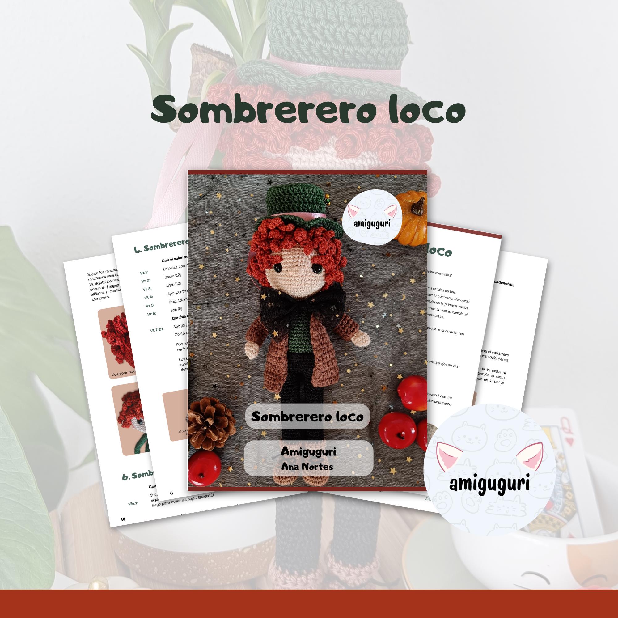 Mad Hatter Amigurumi Crochet Pattern DIY Digital PDF in English and Spanish. Alice in Wonderland ...