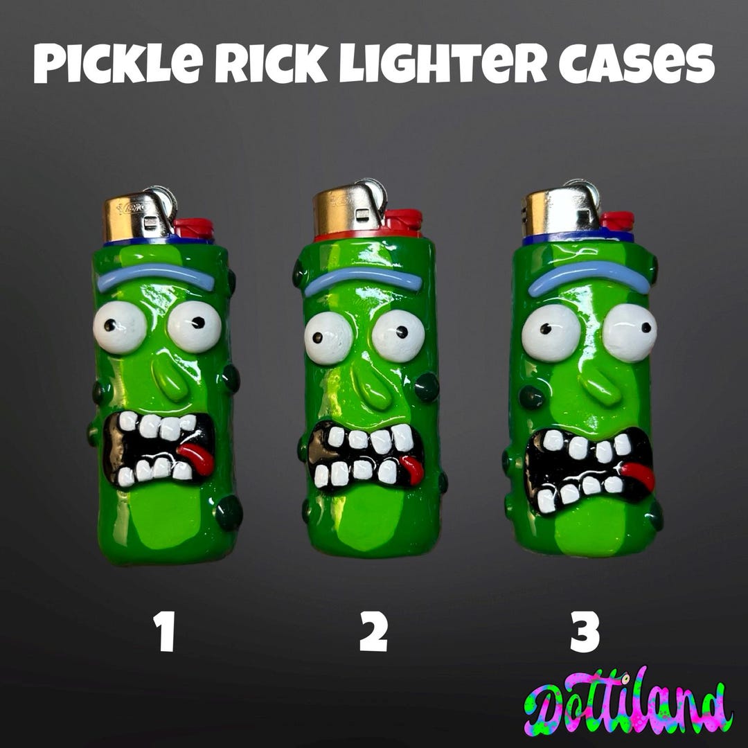 Pickle Rick Lighter Cases | Hand Sculpted With Polymer Clay & Painted ...