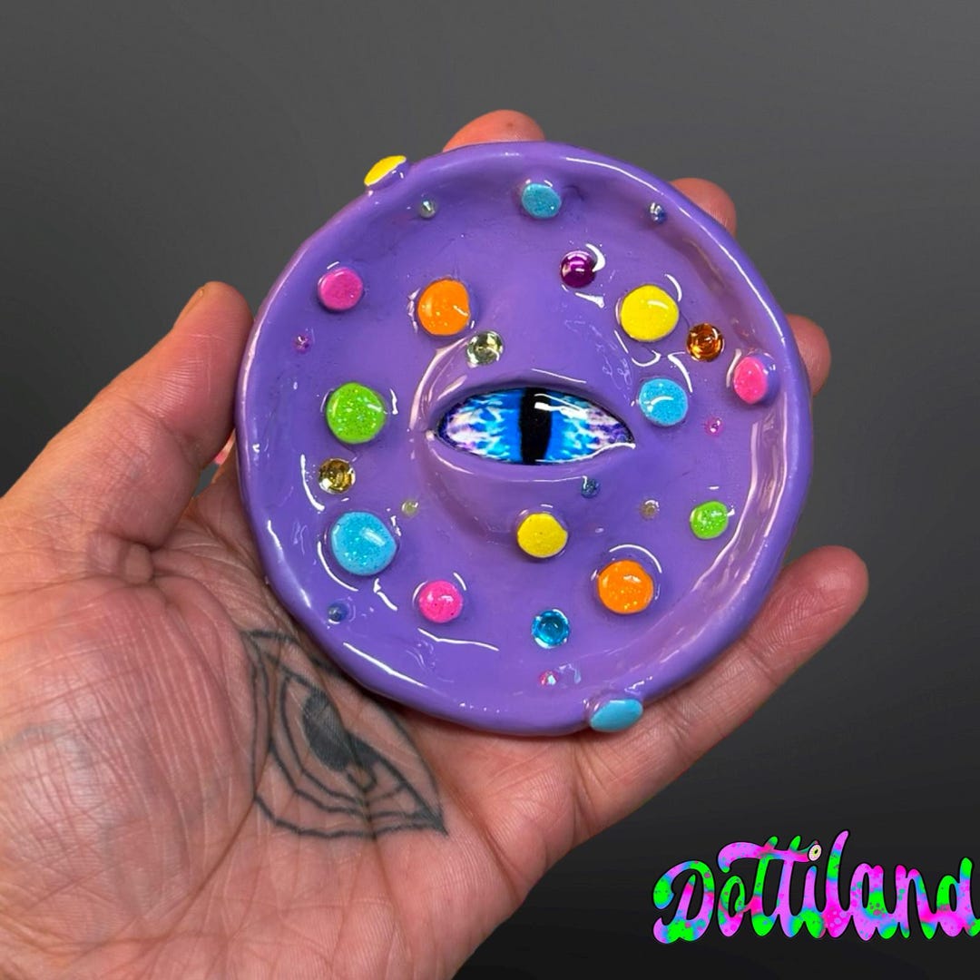3.5” Purple/rainbow Eye Mutant Trinket/ash Tray | Handsculpted With ...