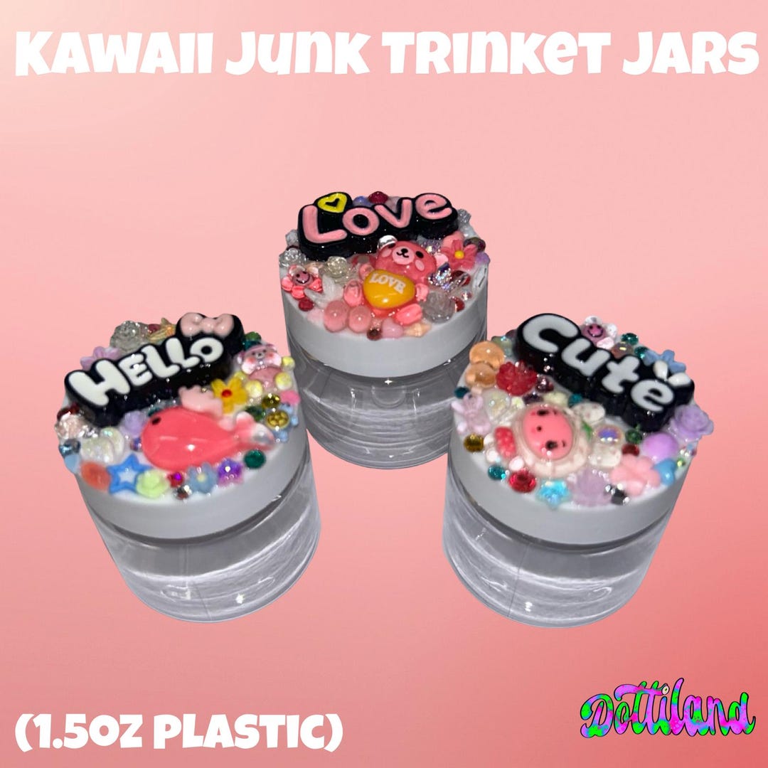 Kawaii Junk Trinket Storage Jar | 1.5 Oz Plastic Container - Etsy