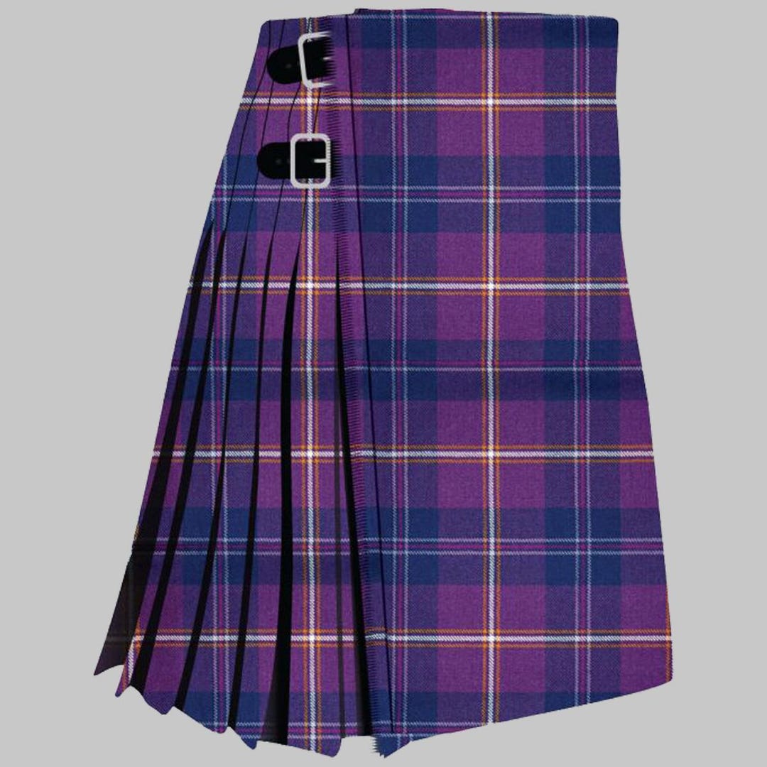 Highland Gretna Gold Modern 8 Yard Tartan Kilt - Handmade Scottish ...