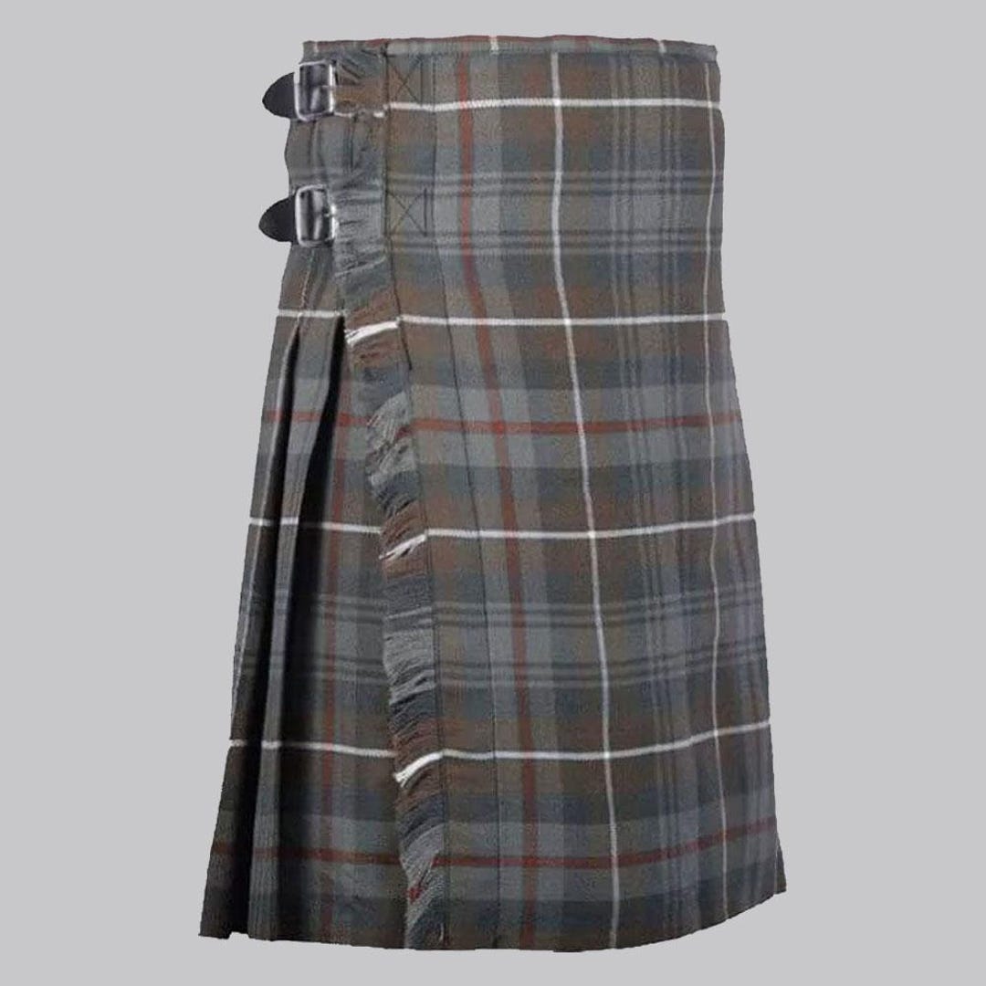 Mackenzie Weathered 8 Yard Tartan Kilt Handmade Scottish Kilts ...