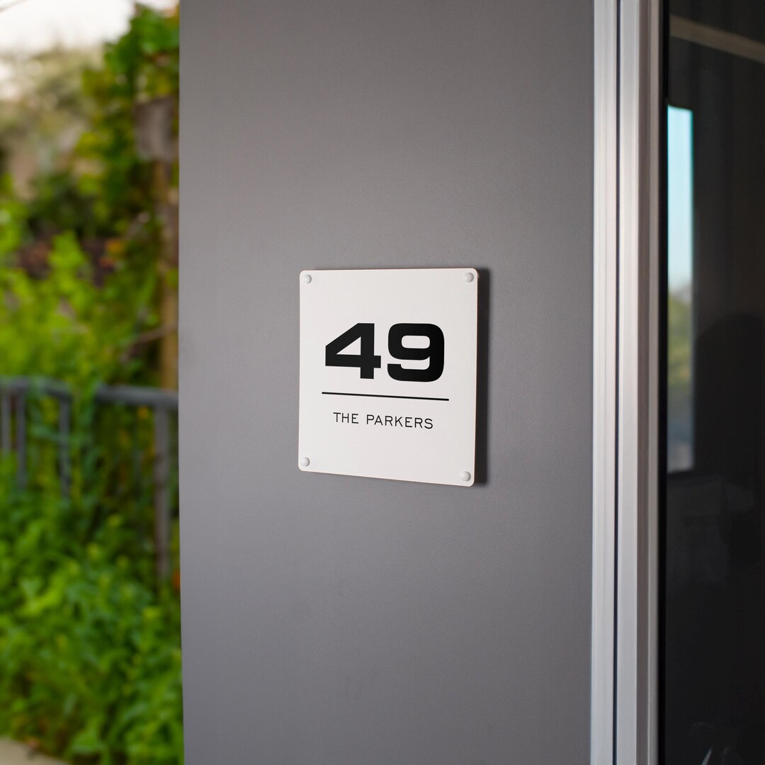 Modern White Metal Room Number Sign, Apartment Door Sign, Personalized ...