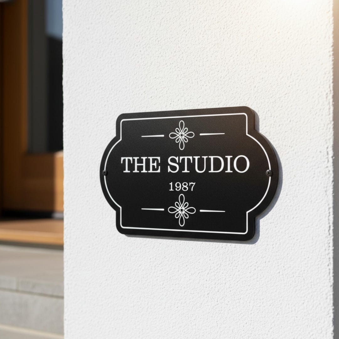 Studio Address Sign, Custom Business Plaque, Modern Metal Decor - Etsy