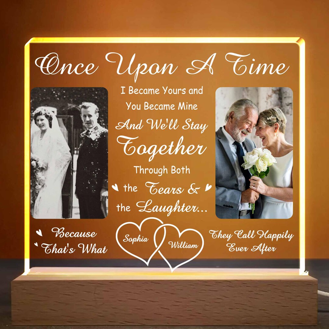 Custom Photo Once Upon A Time, Together Forever With Photos and Hearts ...