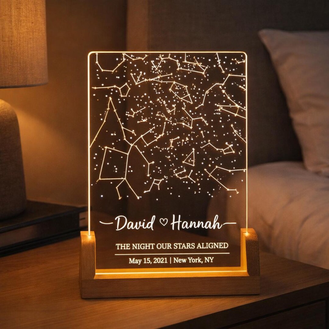 Personalized Star Map Night Light: Constellation Gifts for Couples ...