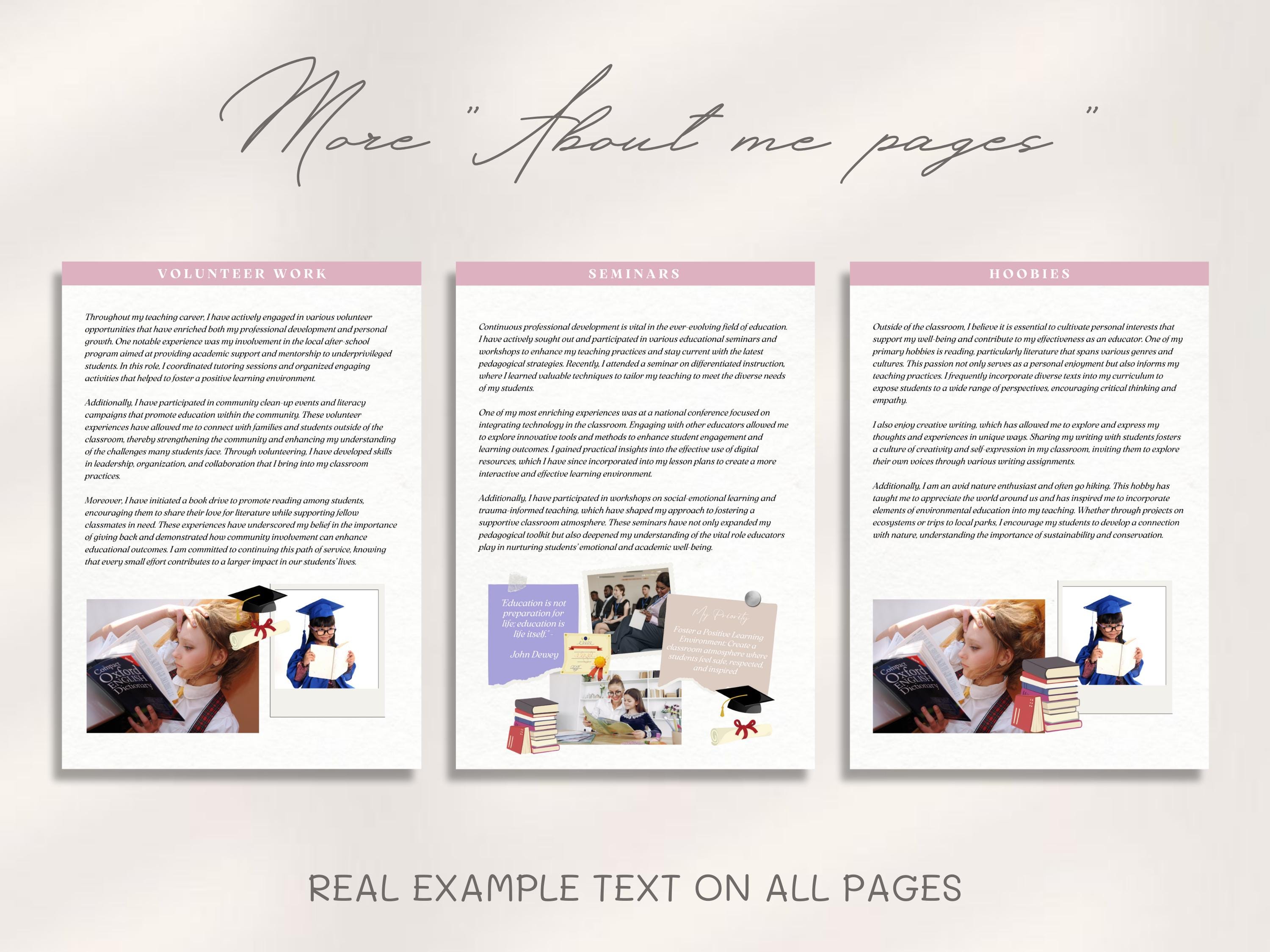 Pink Watercolor Teacher Portfolio Template: Canva Resume, Cover Letter ...