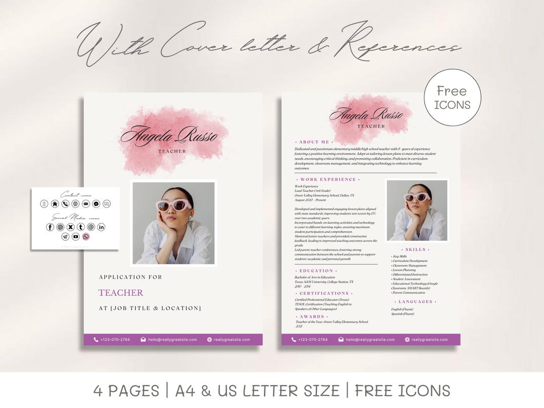 Creative Teacher Resume Templates Resume Portfolio for Educators ...