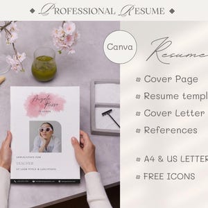Professional Teacher Resume Template Modern Canva Resume Template With ...
