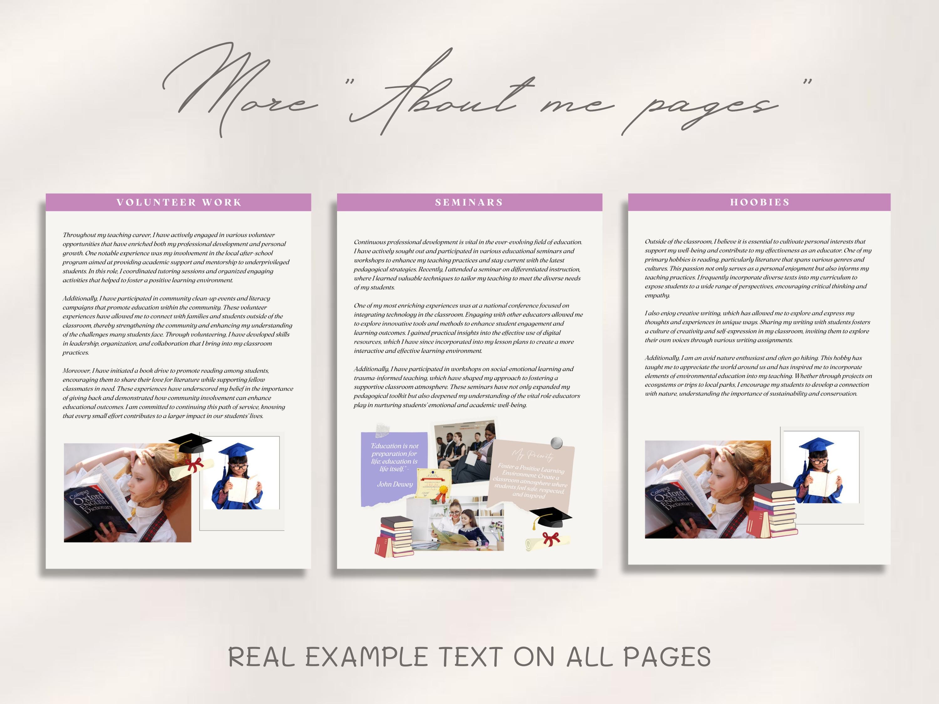Digital Teacher Portfolio Template Educator Portfolio Canva CV With ...