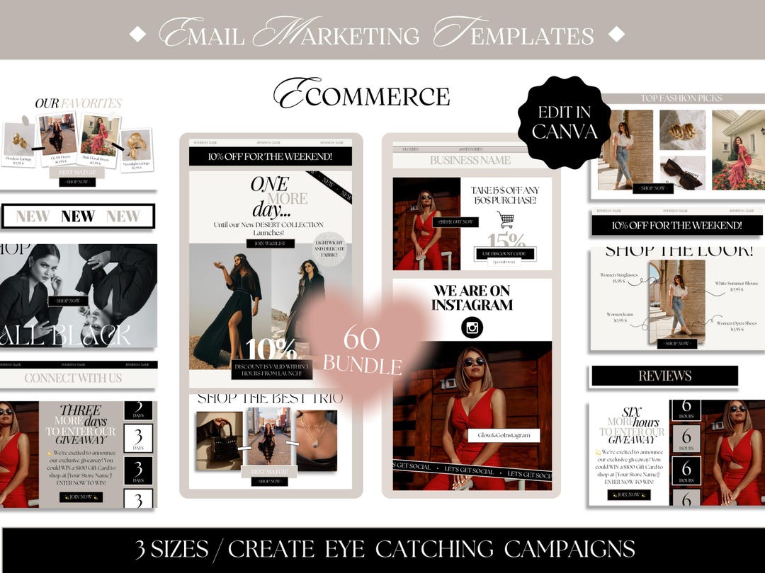 60 Editable Email Marketing Templates Ecommerce &fashion Email ...