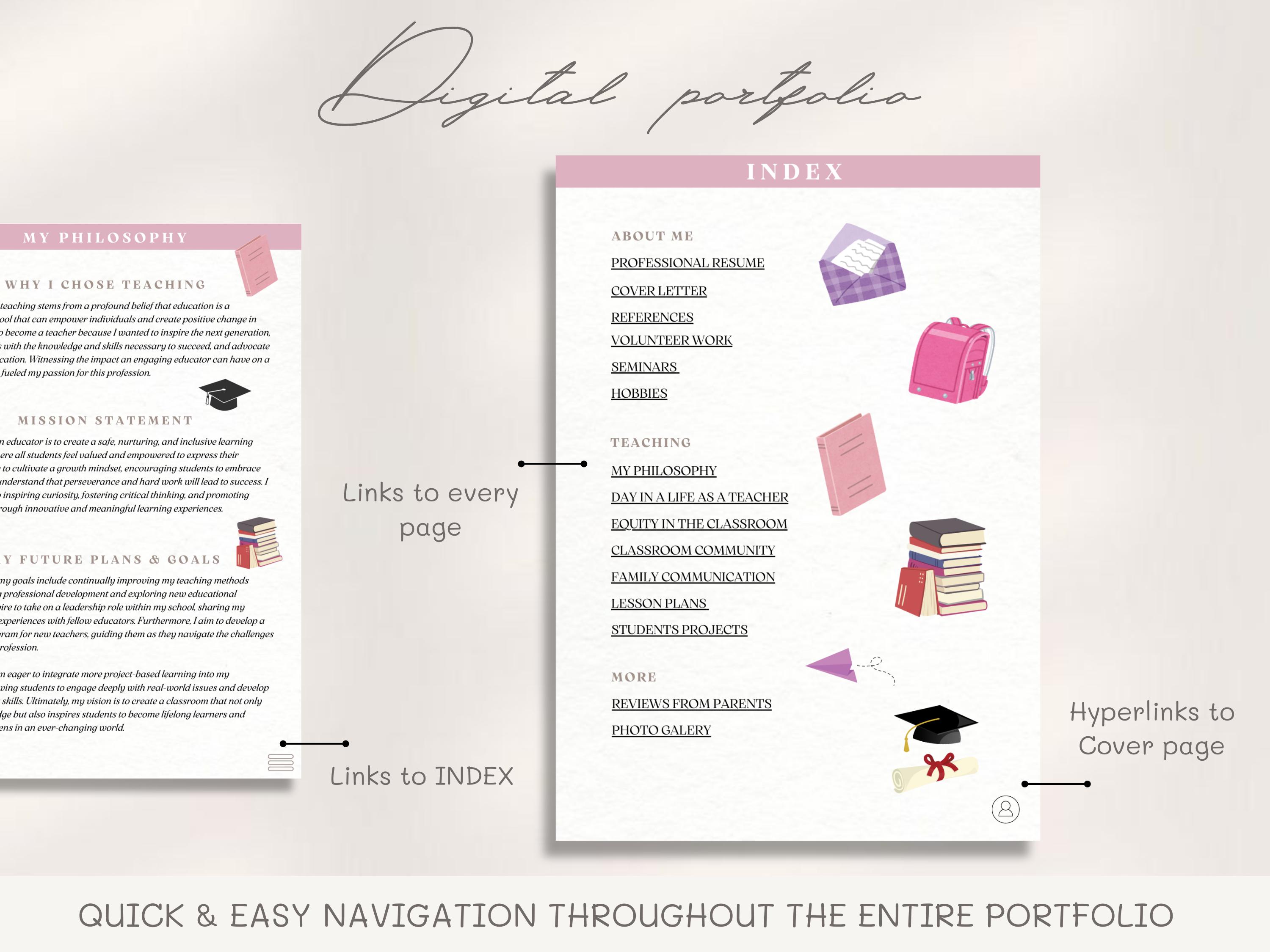 Pink Watercolor Teacher Portfolio Template: Canva Resume, Cover Letter ...