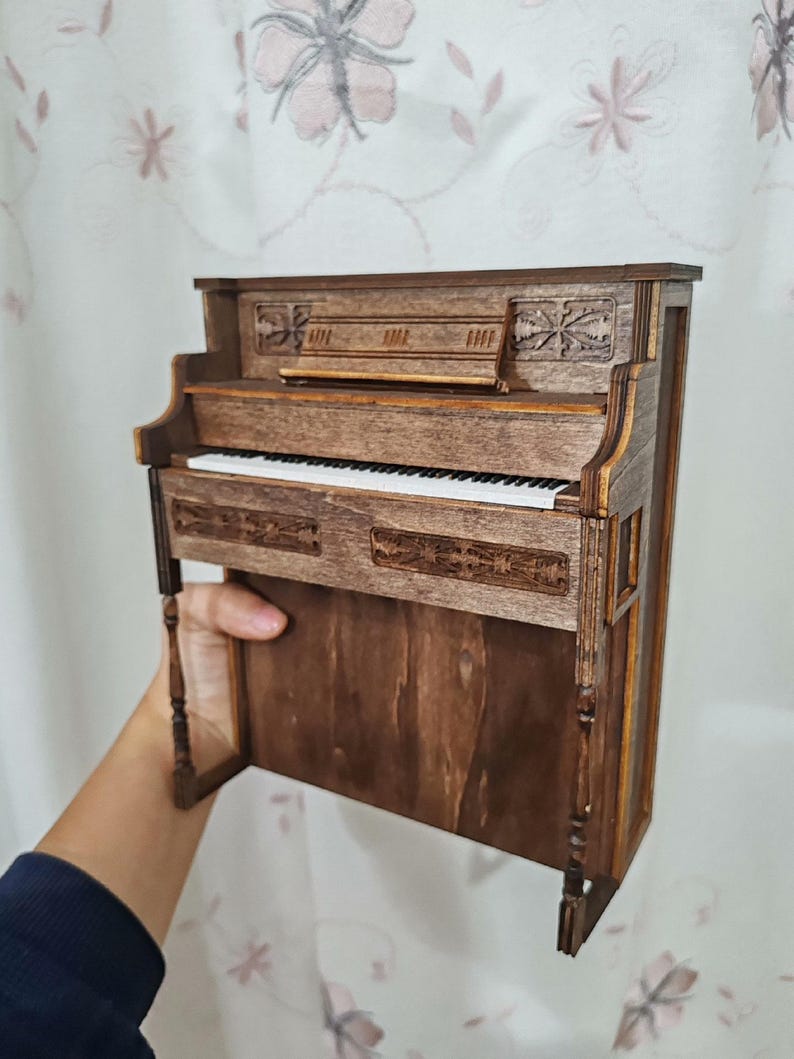 Miniature DIY Piano Kit – 1/4 & 1/6 Scale Wooden Upright Piano for ...