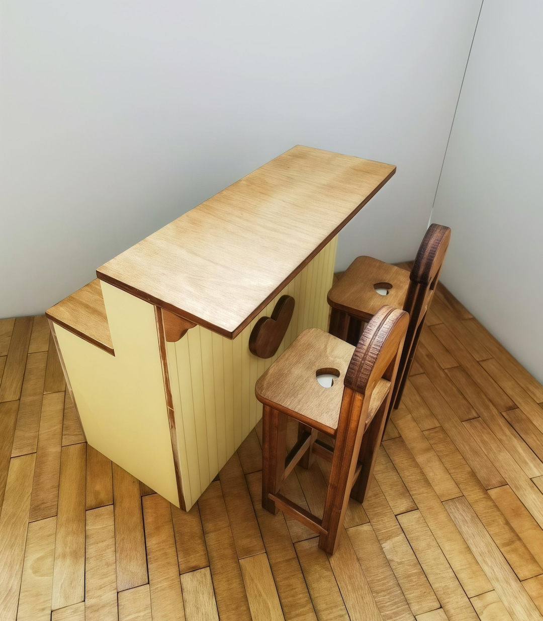 Miniature Bar Table & Stools DIY Kit: 1/6 or 1/12 Scale Dollhouse ...