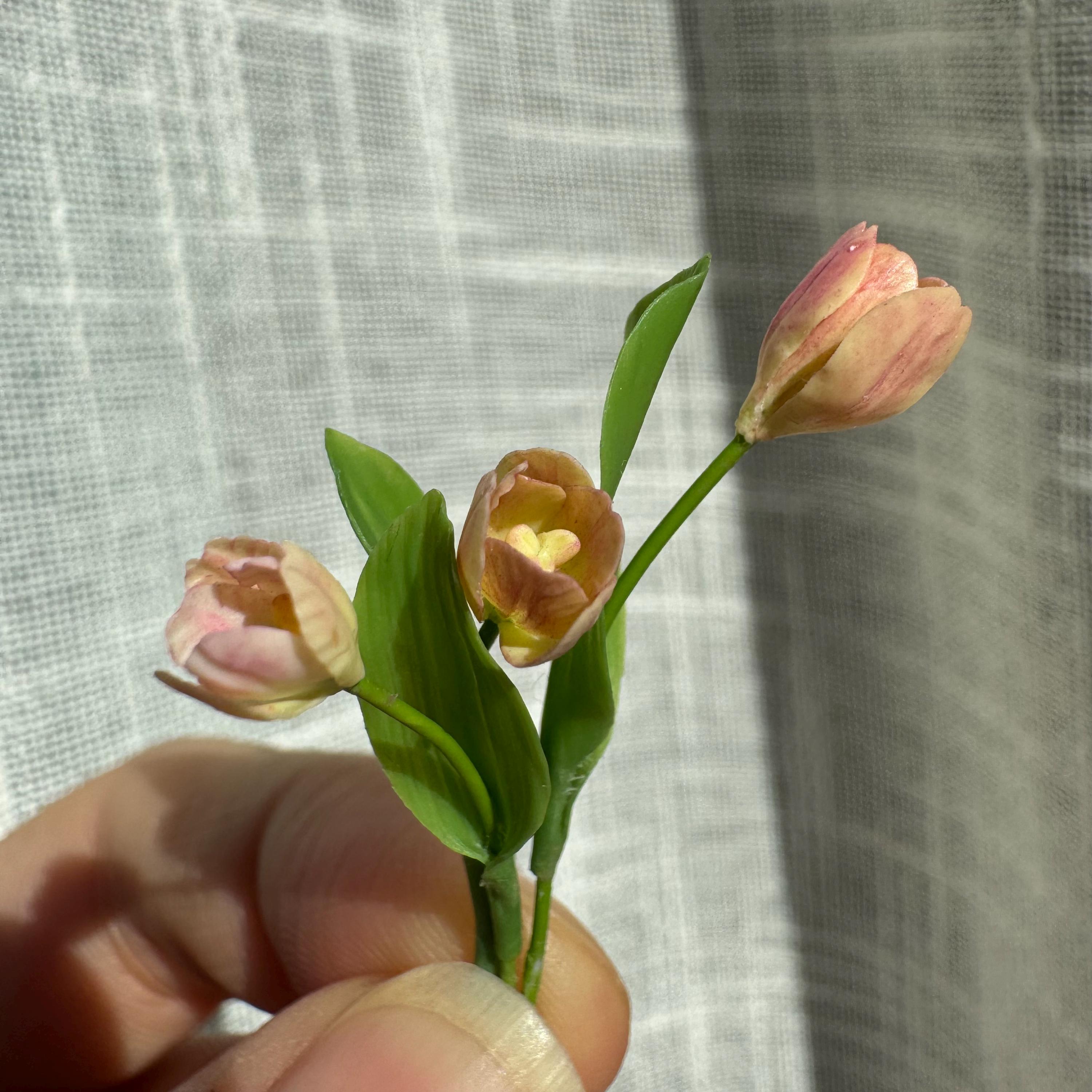 Highly Detailed Miniature Tulip Molds for 1/6 and 1/12 Scale Clay Mold ...