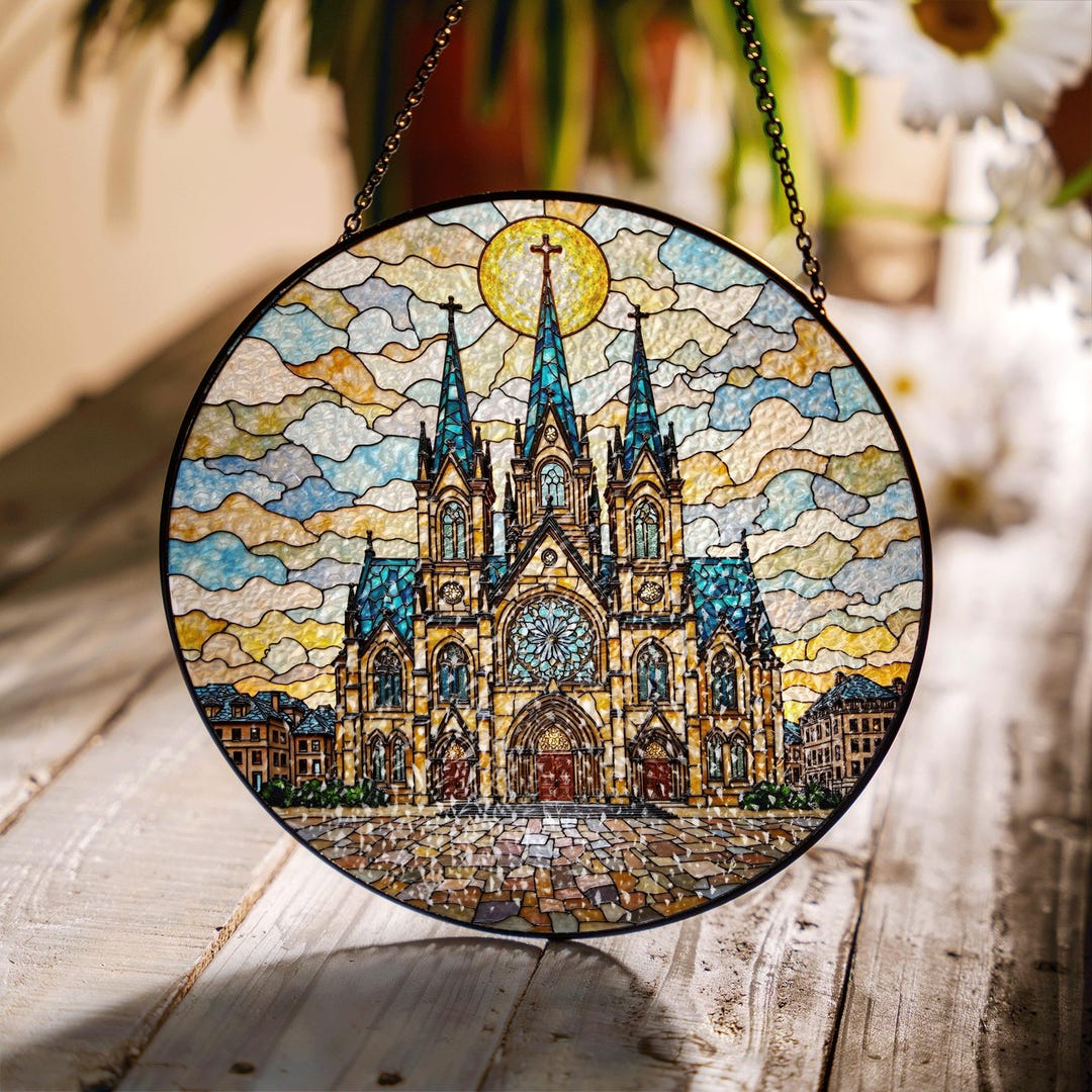 Stained Glass Cathedral Suncatcher Sun Catcher Gift for Architecture ...